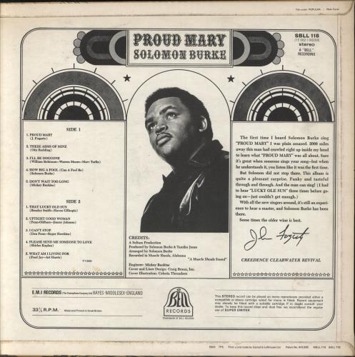 Solomon Burke Proud Mary - Factory Sample UK vinyl LP album (LP record) (792419)
