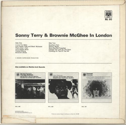Sonny Terry & Brownie McGhee Sonny Terry & Brownie McGhee In London UK vinyl LP album (LP record ...