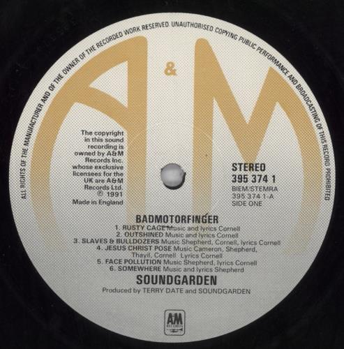 Soundgarden Badmotorfinger - EX UK vinyl LP album (LP record) (820833)