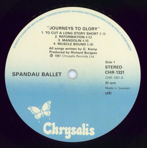 Spandau Ballet Journeys To Glory Swedish vinyl LP album (LP record ...