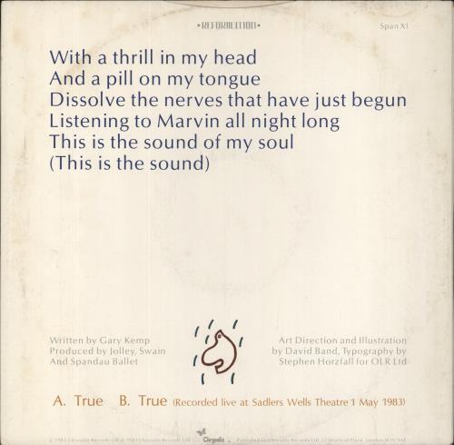 Spandau Ballet True UK 12" vinyl single (12 inch record / Maxi-single ...