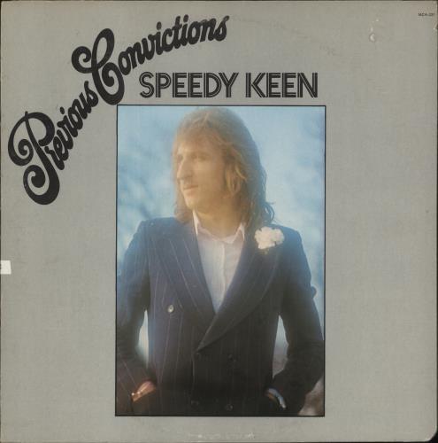Speedy Keen Previous Convictions US vinyl LP album (LP record) (315150)
