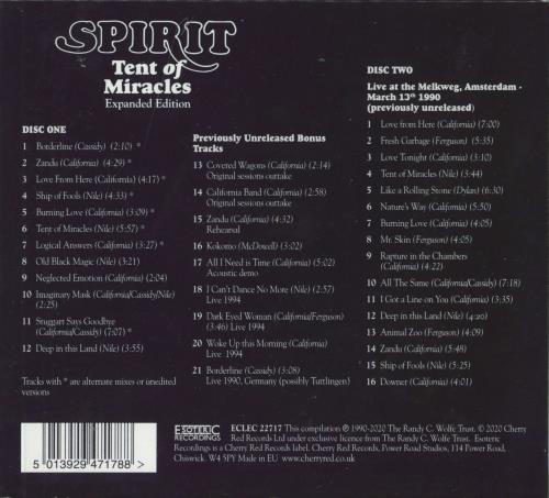 Spirit Tent Of Miracles: Expanded Edition UK 2 CD album set (Double CD ...