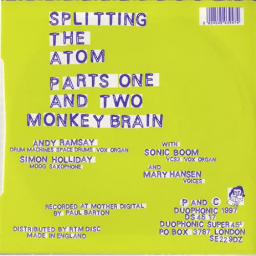 Splitting The Atom Splitting The Atom UK 7" vinyl single (7 inch record ...