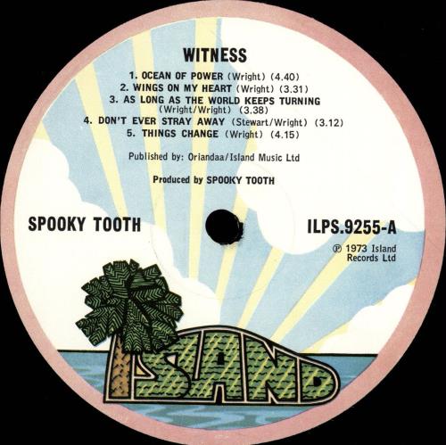 Spooky Tooth Witness - EX UK vinyl LP album (LP record) (701802)