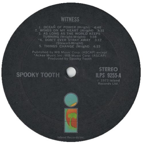 Spooky Tooth Witness US vinyl LP album (LP record) (439113)