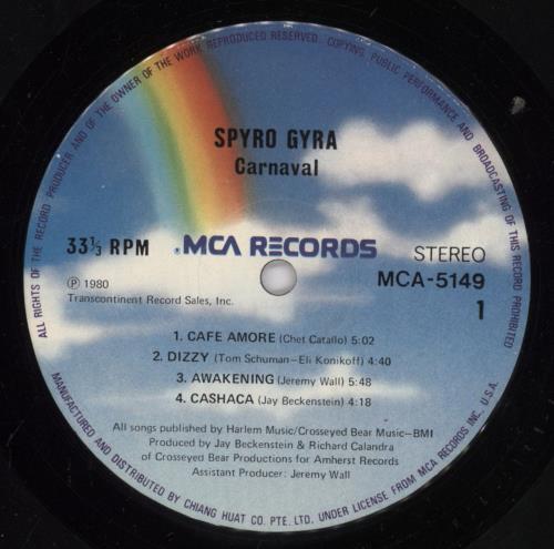 Spyro Gyra Carnaval US vinyl LP album (LP record) (830974)