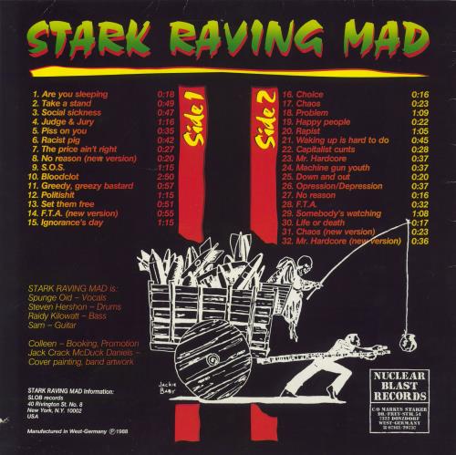 Stark Raving Mad Amerika German vinyl LP album (LP record) (833425)