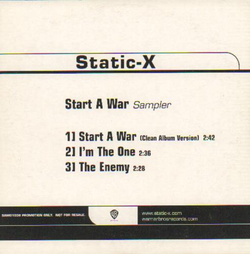 Static-X Start A War UK Promo CD single (CD5 / 5") (657725)