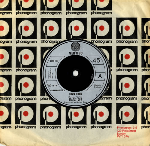 Status Quo Down Down UK 7" vinyl single (7 inch record / 45) (303698)