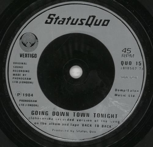 Status Quo Going Down Town Tonight UK 7" vinyl single (7 inch record ...