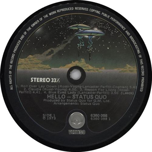 Status Quo Hello! Australian vinyl LP album (LP record) (678155)