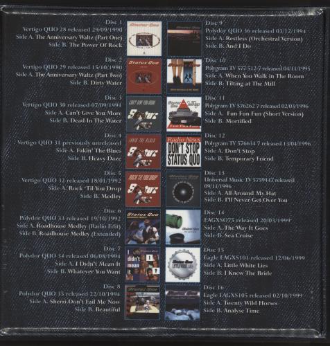 Status Quo The Vinyl Singles Collection 1990-1999 - Sealed UK 7" single ...