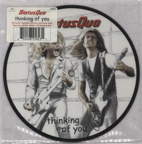 Status Quo Thinking Of You UK 7" vinyl picture disc (7 inch picture ...