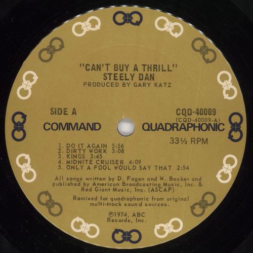 Steely Dan Can't Buy A Thrill - Quad US vinyl LP album (LP record) (721603)