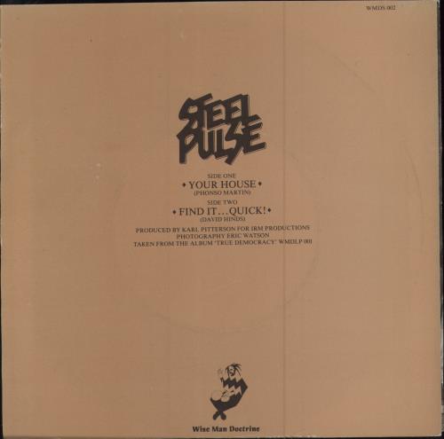 Steel Pulse Your House UK 7" vinyl single (7 inch record / 45) (784510)
