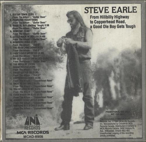 Steve Earle A Special Collection Canadian Promo CD album (CDLP) (424347)