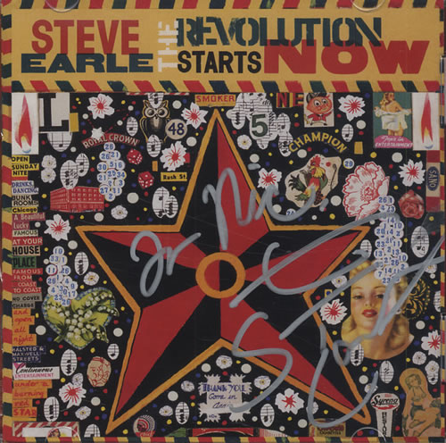 Steve Earle The Revolution Starts...Now - Autographed US CD album (CDLP ...