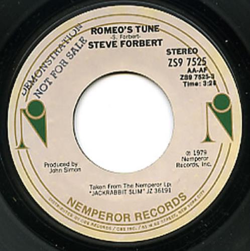 Steve Forbert Romeo's Tune US 7" vinyl single (7 inch record / 45) (301698)