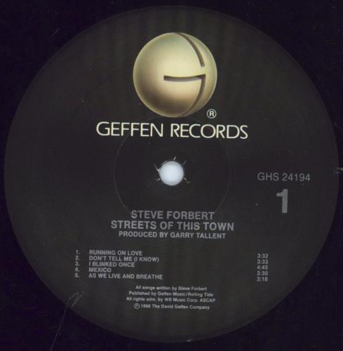 Steve Forbert Streets Of This Town US vinyl LP album (LP record) (801813)