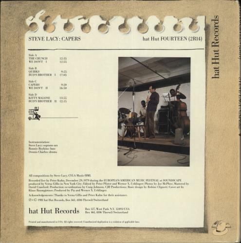 Steve Lacy Capers US 2-LP vinyl record set (Double LP Album) (704960)