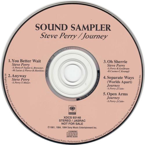 Steve Perry Journey Sound Sampler Japanese Promo Cd Single Cd5 5