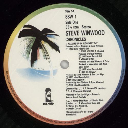 Steve Winwood Chronicles + 'obi' strip UK vinyl LP album (LP record ...