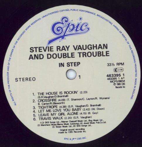 Stevie Ray Vaughan In Step UK vinyl LP album (LP record) (815376)