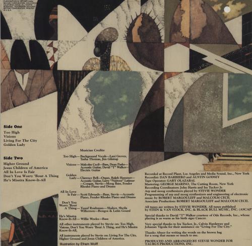 Stevie Wonder Innervisions US vinyl LP album (LP record) (755781)