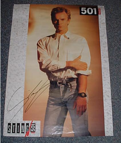 Sting Levis 501 - Autographed UK Promo poster (278219)
