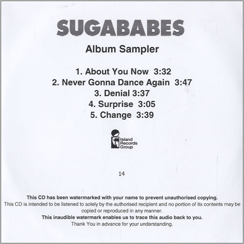 Sugababes Change - Album Sampler UK Promo CD-R acetate (454058)