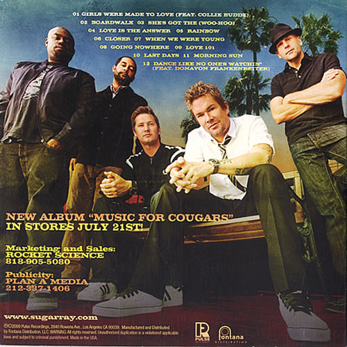 Sugar Ray Music For Cougars US Promo CD album (CDLP) (482375)