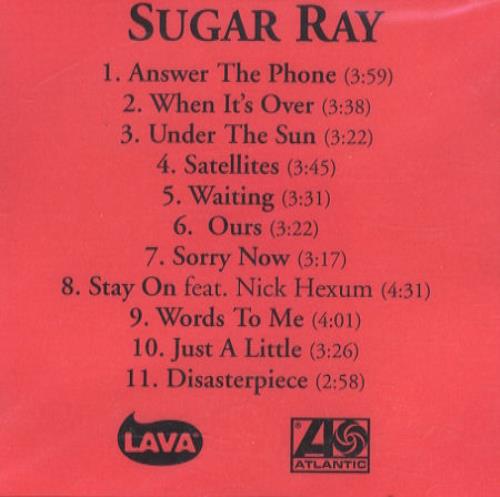 Sugar Ray Sugar Ray US Promo CD-R acetate (191310)