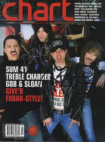 Sum 41 Chart - Autographed Canadian magazine (399371) AUTOGRAOHED MAGAZINE