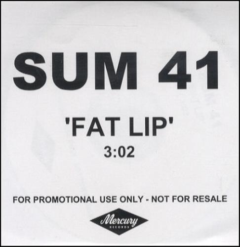 Sum 41 Fat Lip UK Promo CD-R acetate (198257)