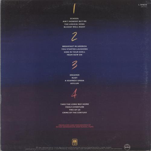 Supertramp Paris Australian 2-LP vinyl record set (Double LP Album) (860261)