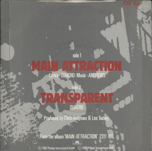 Suzi Quatro Main Attraction UK 7" vinyl single (7 inch record / 45 ...