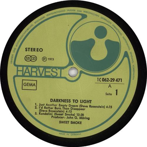 Sweet Smoke Darkness To Light German vinyl LP album (LP record) (738803)