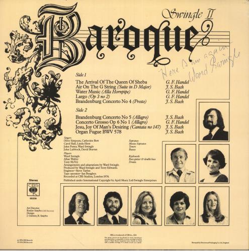 Swingle II Baroque - Autographed UK vinyl LP album (LP record) (746211)