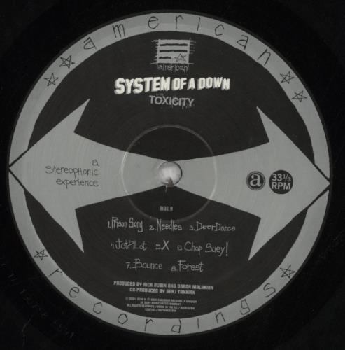 System Of A Down Toxicity UK vinyl LP album (LP record) (843268)