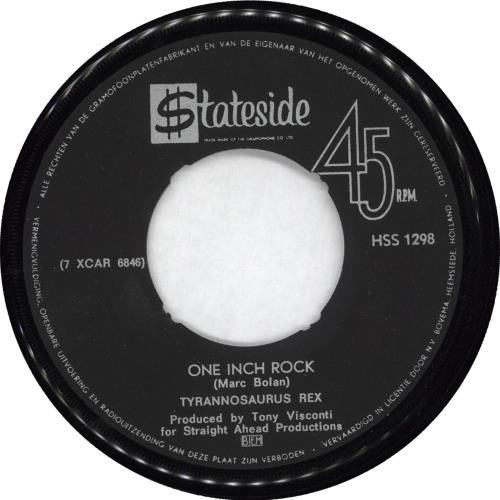 T-Rex / Tyrannosaurus Rex One Inch Rock Dutch 7" vinyl single (7 inch ...
