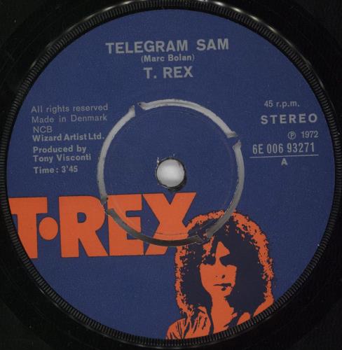 T-Rex / Tyrannosaurus Rex Telegram Sam + Sleeve Danish 7" vinyl single ...