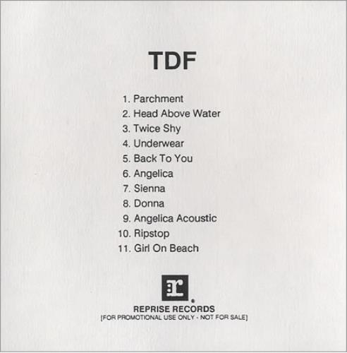 T.D.F. (Climie/Clapton) TDF - ORIGINAL TRACKLIST US Promo CD-R acetate ...