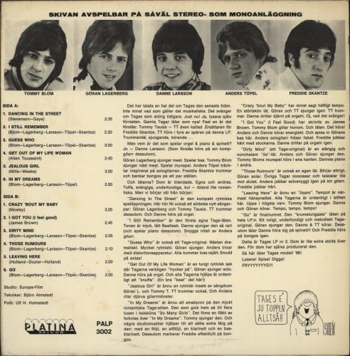 Tages 2 (Two) Swedish vinyl LP album (LP record) (790502)