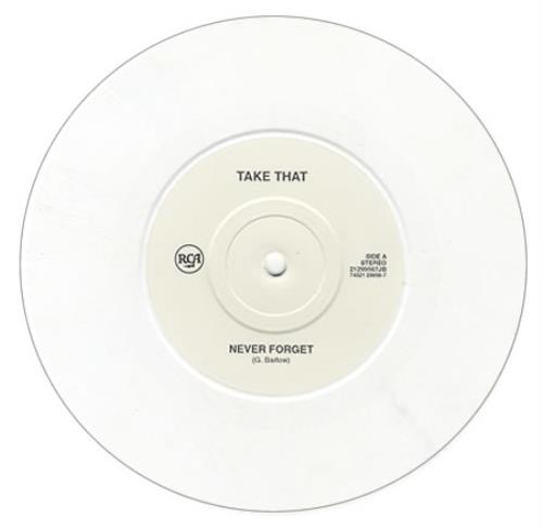 Take That Never Forget - White Vinyl UK Promo 7" vinyl single (7 inch ...