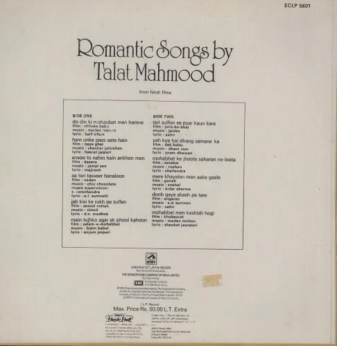 Talat Mahmood Romantic Songs By Talat Mahmood (From Hindi Films) Indian ...