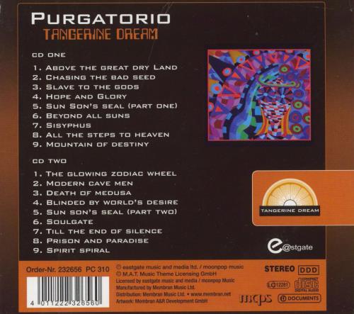 Tangerine Dream Purgatorio German 2 CD album set (Double CD) (796824)