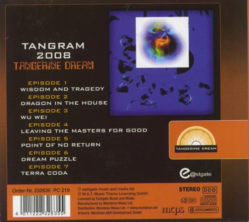 Tangerine Dream Tangram 2008 German CD album (CDLP) (796782)