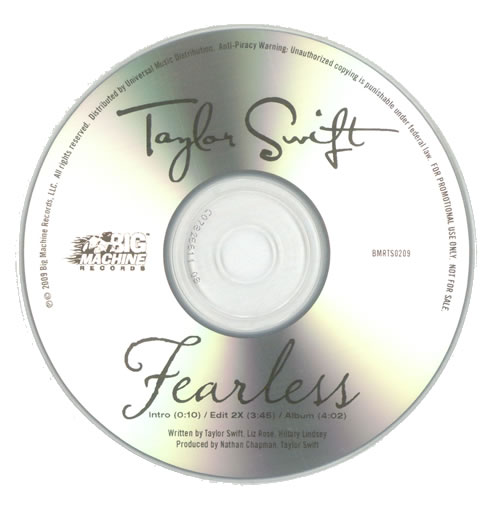 Taylor Swift Fearless US Promo CD single (CD5 / 5") (531200)