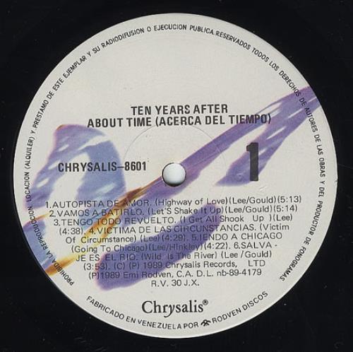 Ten Years After About Time Venezuelan vinyl LP album (LP record) (370481)